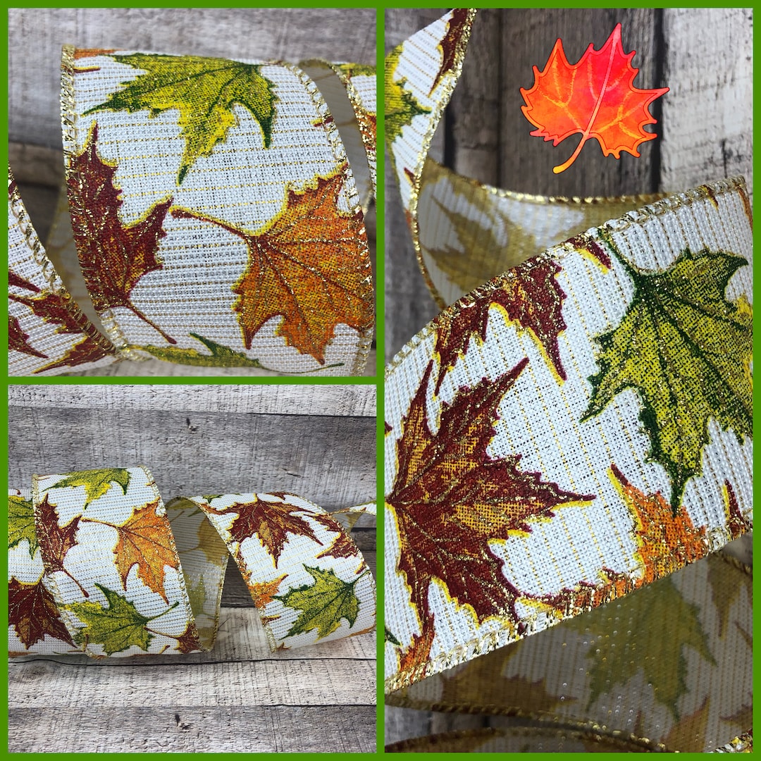 Fall Ribbon 2.5 Wide Fall Maple Leaf Ribbon Fall - Etsy UK