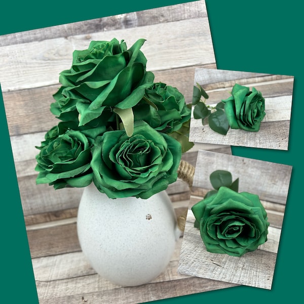 Emerald Green Rose Bouquet - Etsy