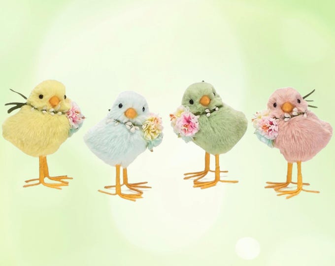 Easter Baby Chicks for Home Decor Fluffy Easter Chicks Pastel Colored ...