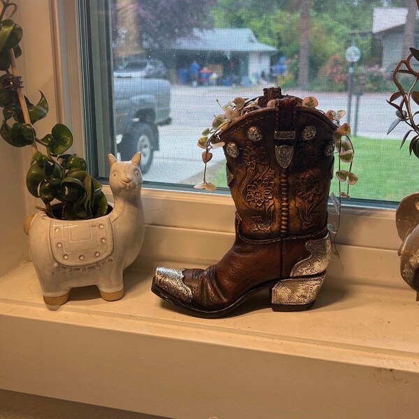Cowboy Boot Vase - Etsy