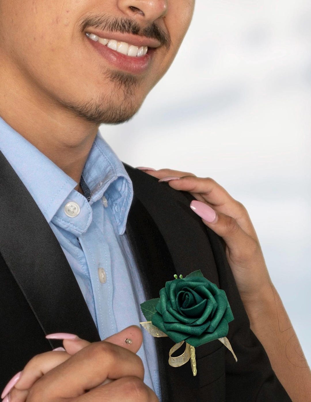 Emerald Gold Prom Bout Emerald and Gold Wrist Corsage or Bout Emerald ...