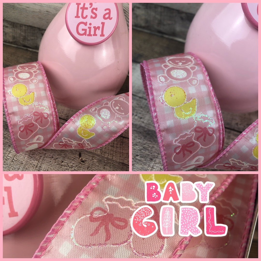 Baby Girl Ribbon, Its a Girl Ribbon, Vintage Baby Girl Ribbon 1-1/2 ...