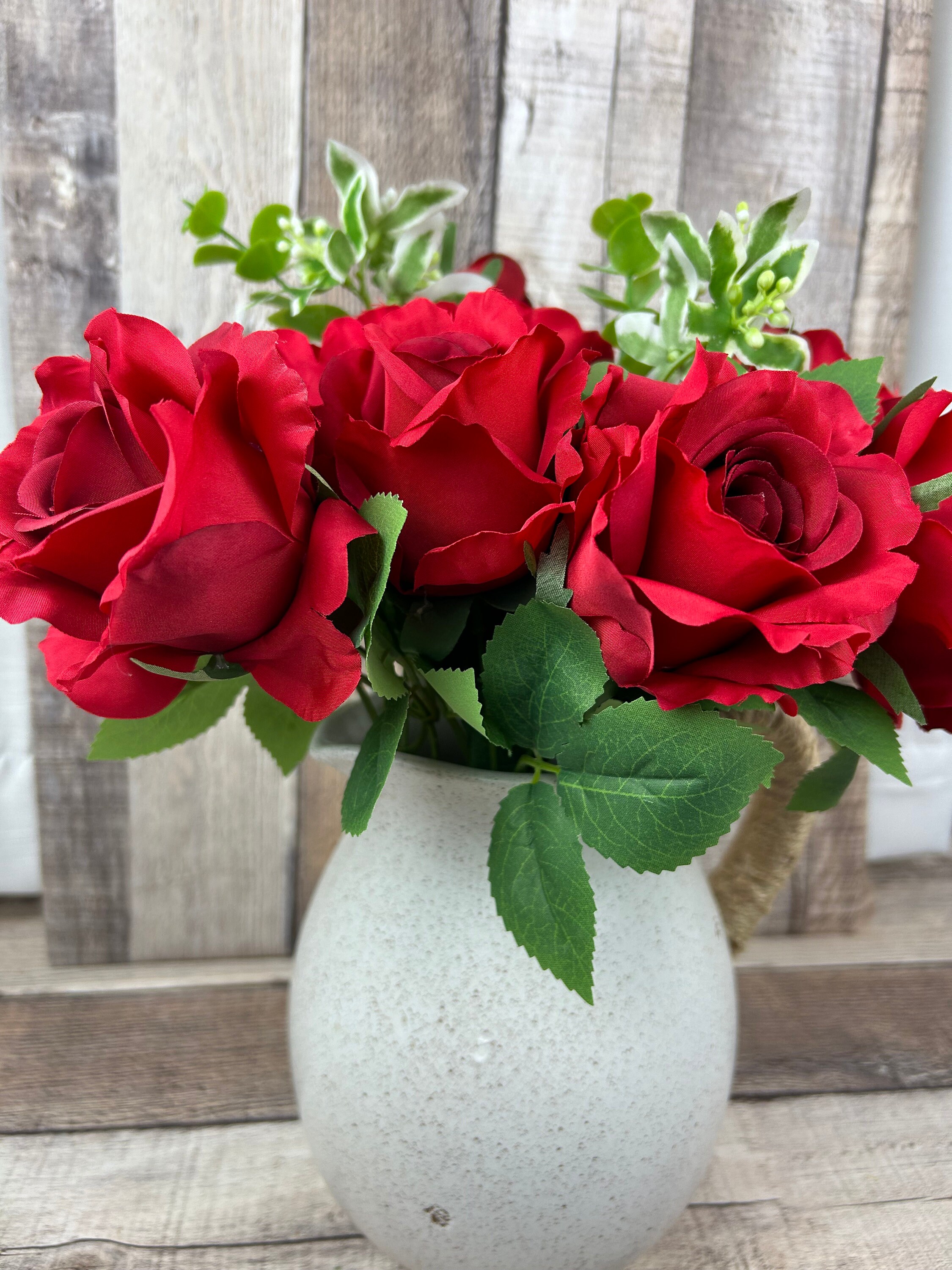 Fake Red Roses Etsy
