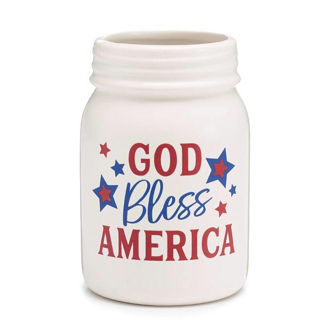 God Bless America Mason Jar Quart Mason 4th July Vase 4th - Etsy