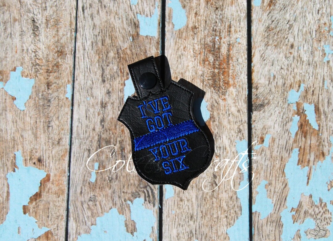 Thin Blue Line Police Key Fob - Embroidered Law Enforcement Support - Etsy