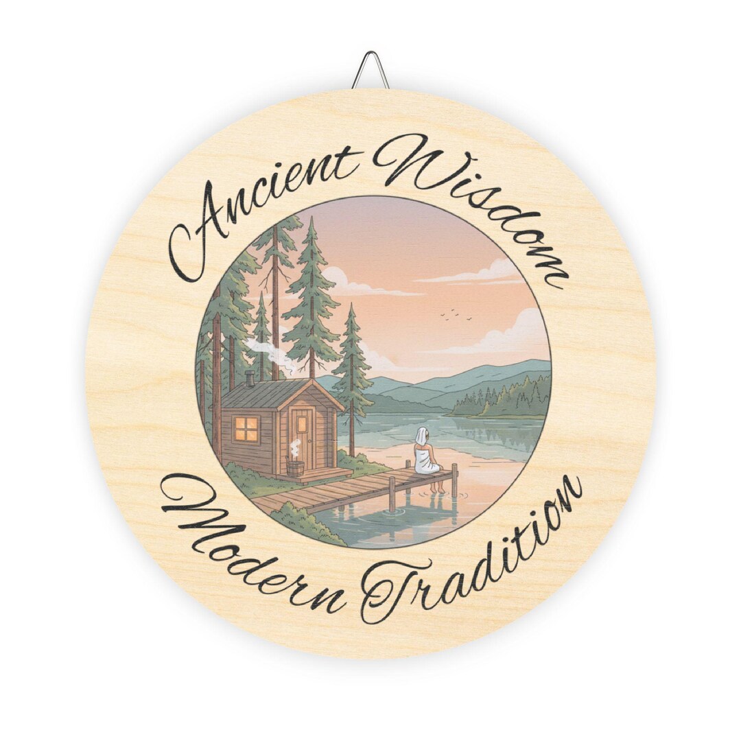 Wooden Sauna Sign "ancient Wisdom Modern Tradition" | Top Bench Sauna ...
