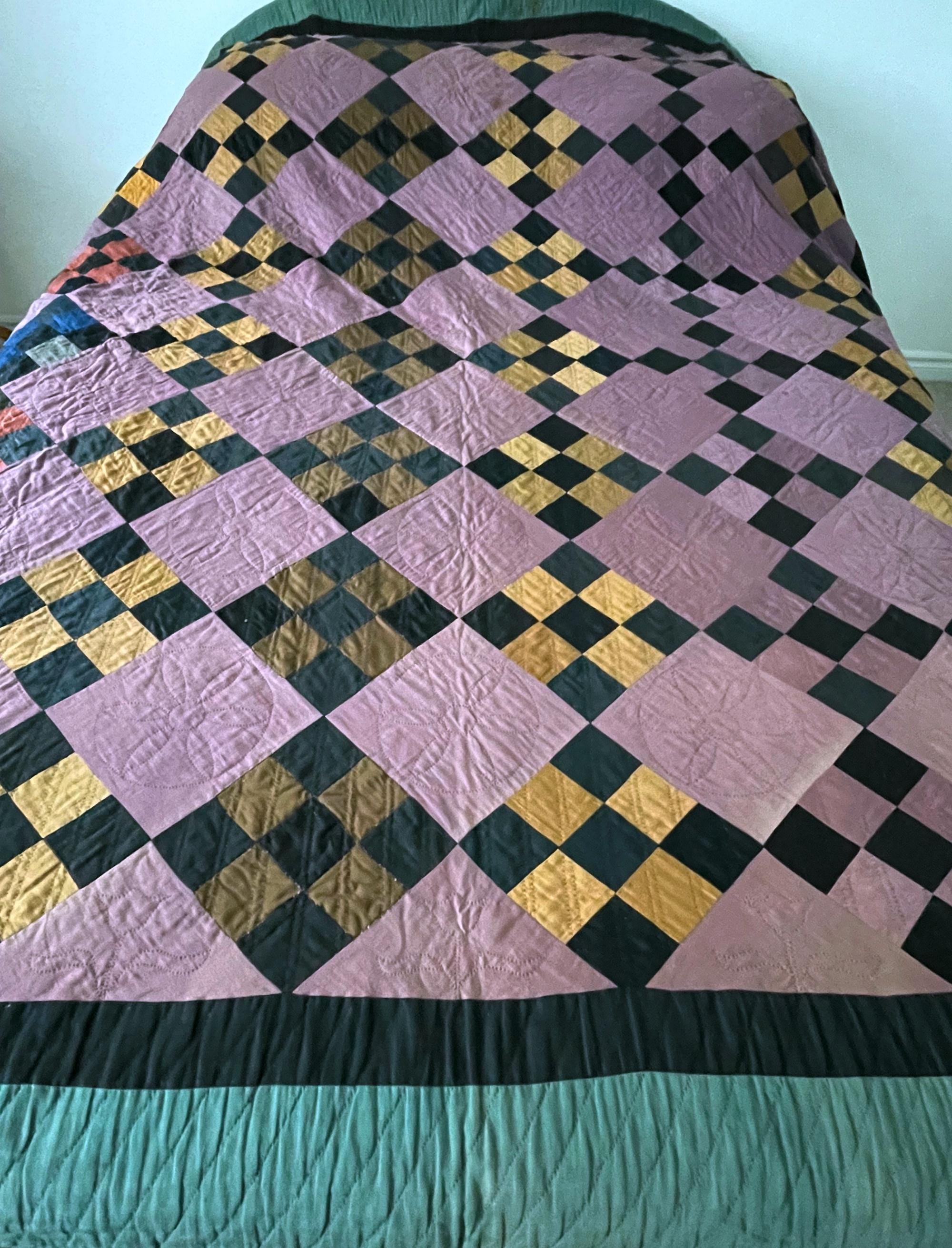 Antique Geometric Amish Quilt - Etsy