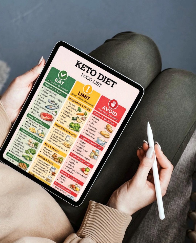 Keto Food List, Printable, Low, Carb Food List, Keto Grocery Guide ...