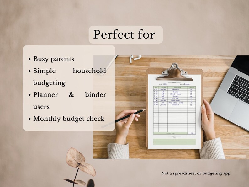 Simple Monthly Expense Tracker Printable, Minimal Budget Planner (A5 A4 ...