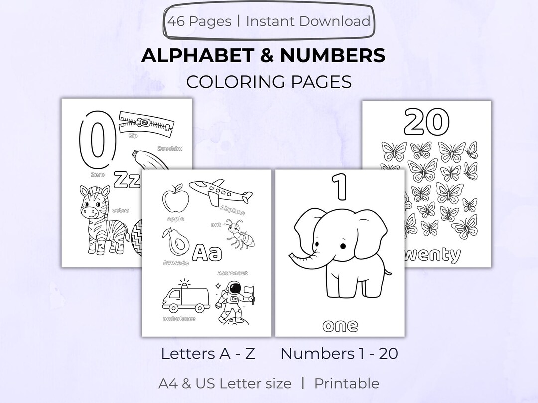 Alphabet & Numbers Coloring Pages | Montessori Learning | Preschool ...