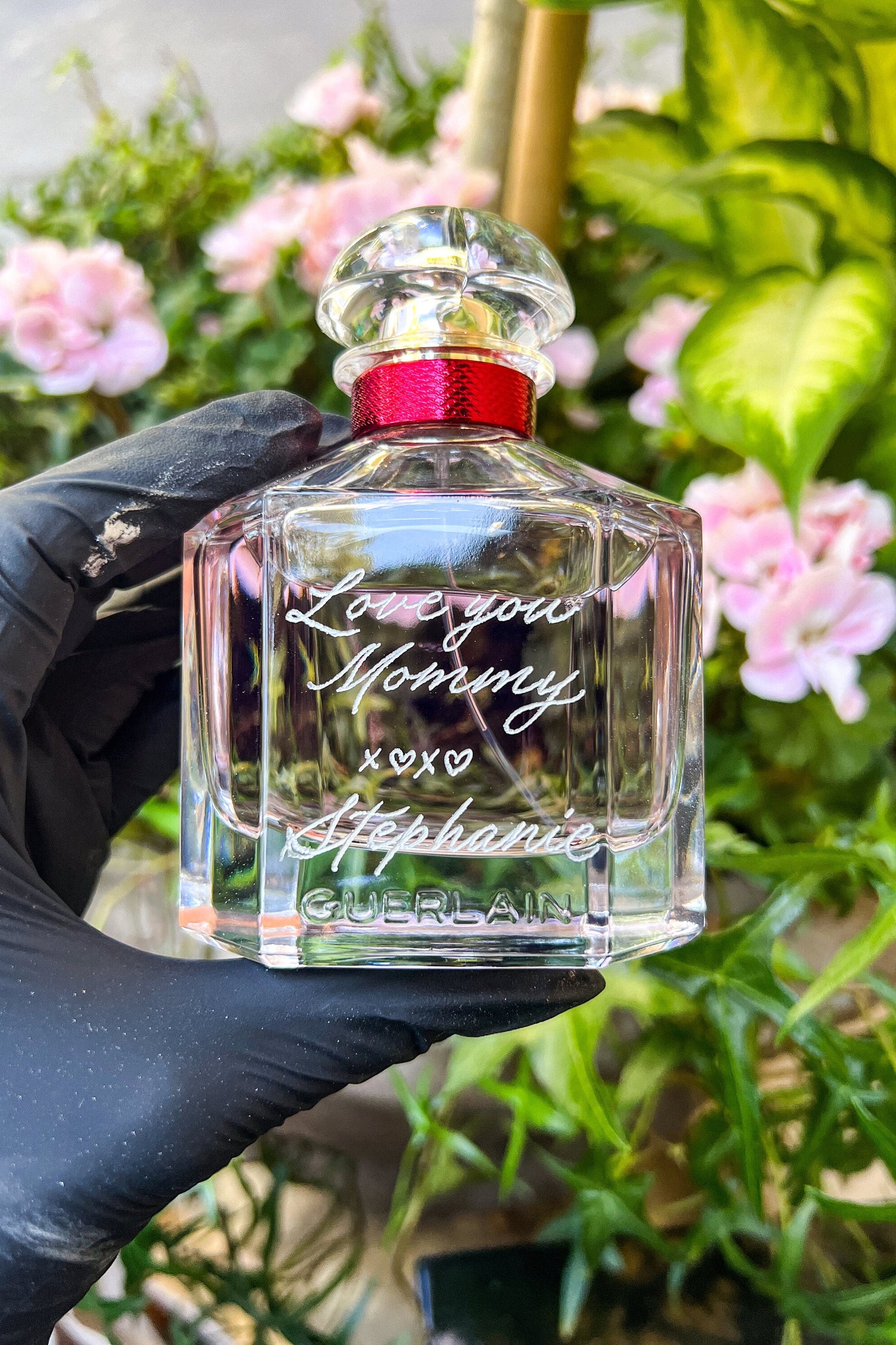 Calligraphy Hand Engraved Perfume Cologne Bottle Calligraphy Engraving ...