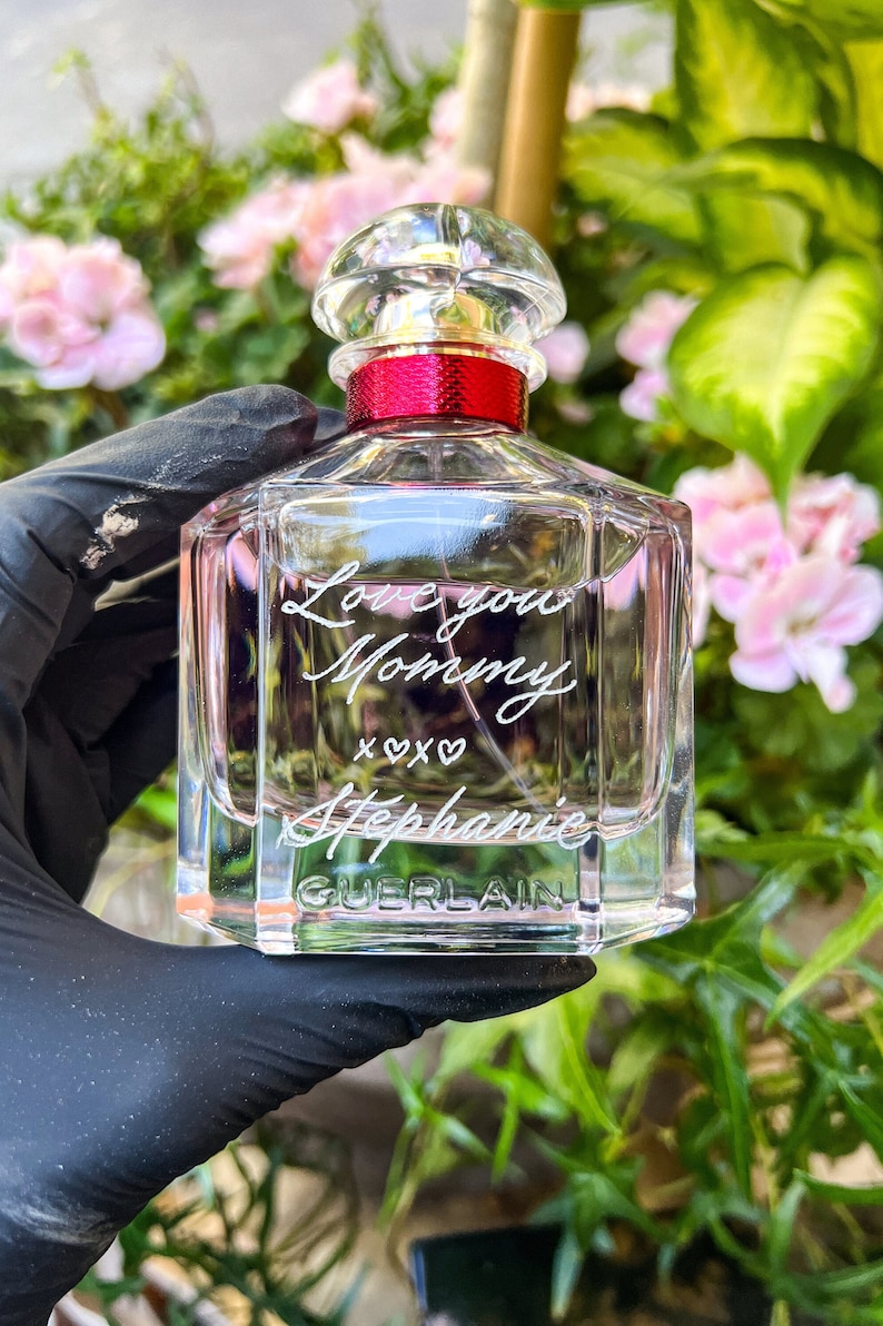 Calligraphy Hand Engraved Perfume Cologne Bottle Calligraphy Engraving ...