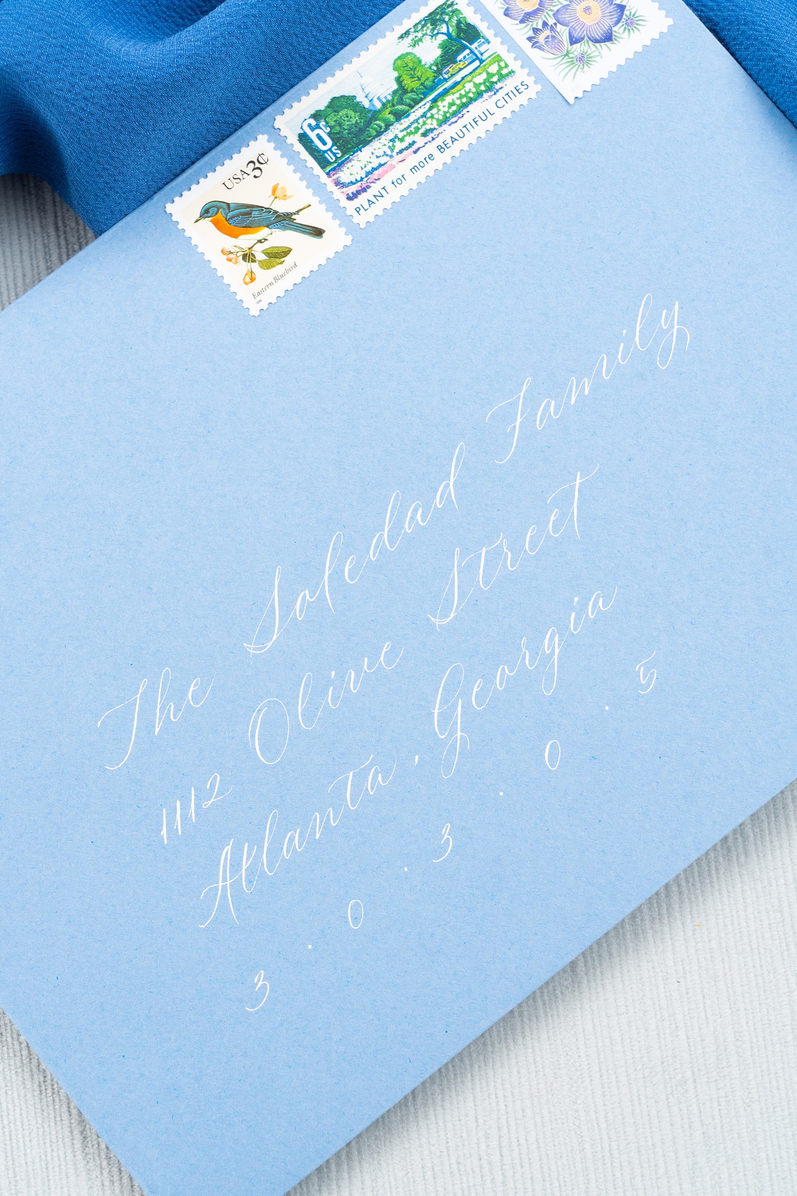 Envelope Calligraphy Minimum of 50 | Wedding Calligraphy | Dusty Blue ...