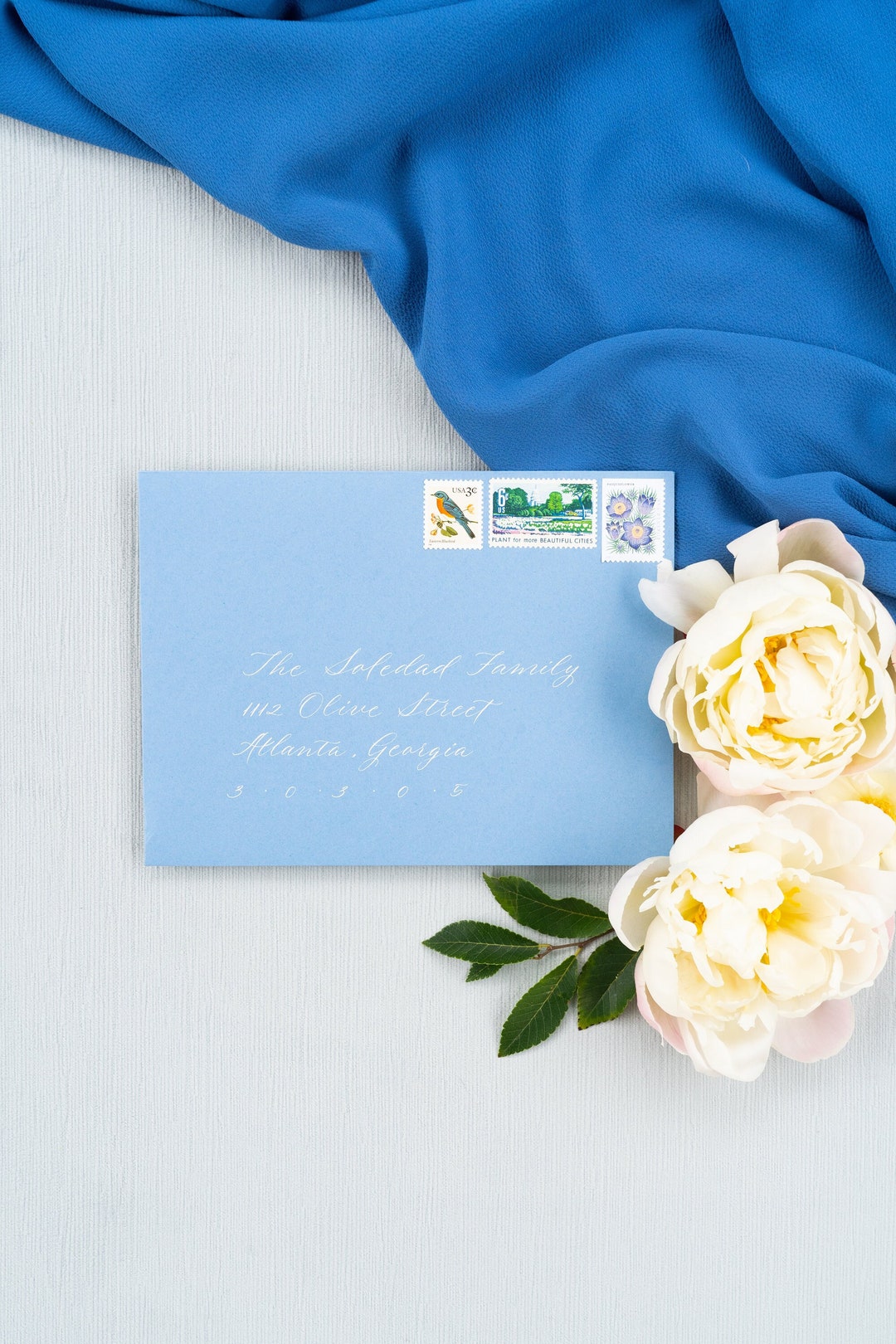 Envelope Calligraphy Minimum of 50 | Wedding Calligraphy | Dusty Blue ...