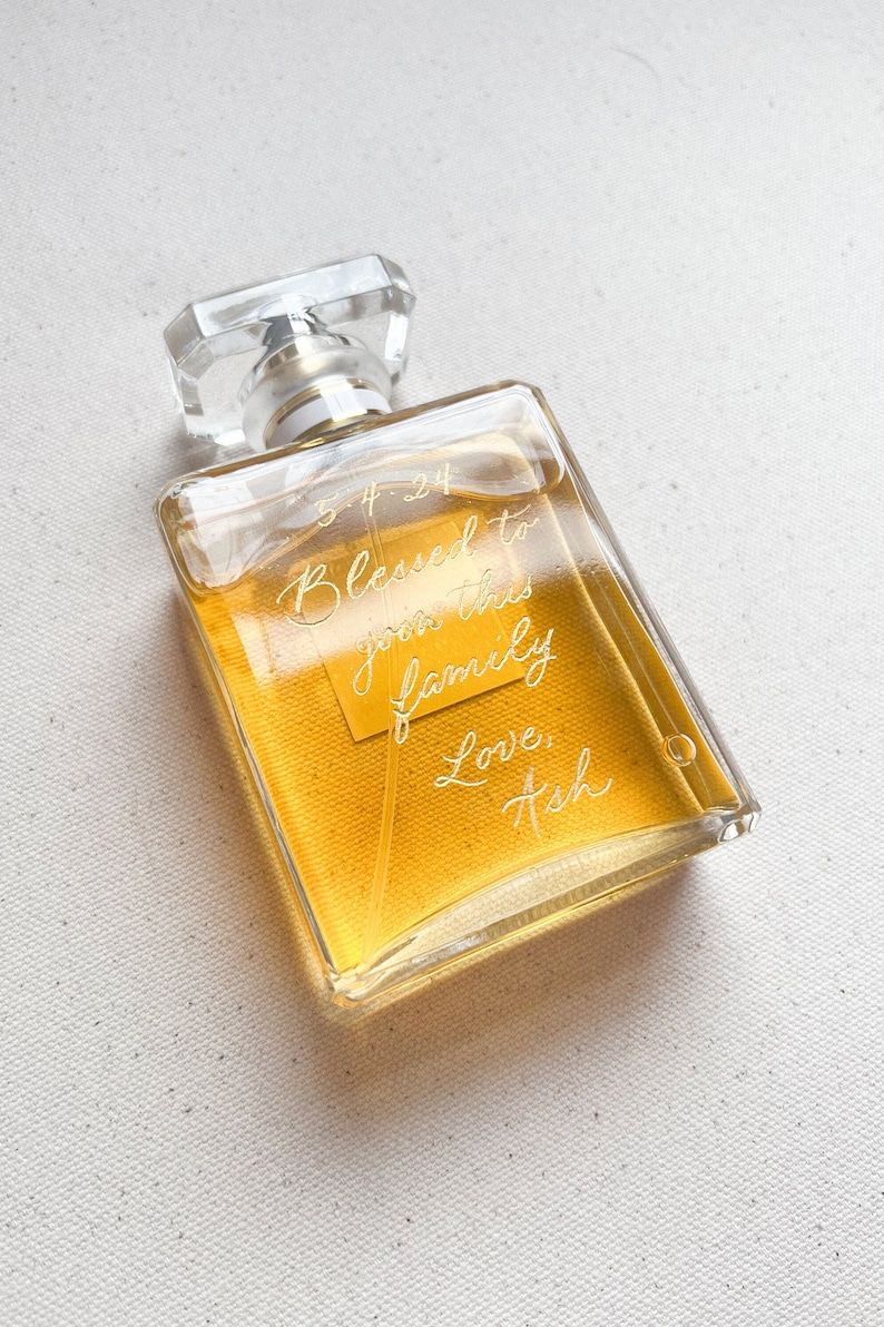 Calligraphy Hand Engraved Perfume Cologne Bottle Calligraphy Engraving ...