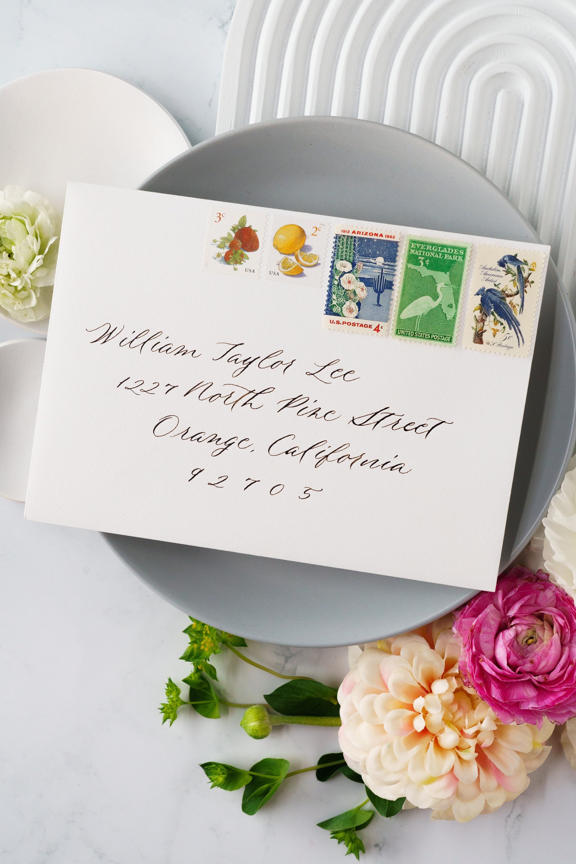 Envelope Calligraphy Minimum of 50 | Wedding Calligraphy | Dusty Blue ...