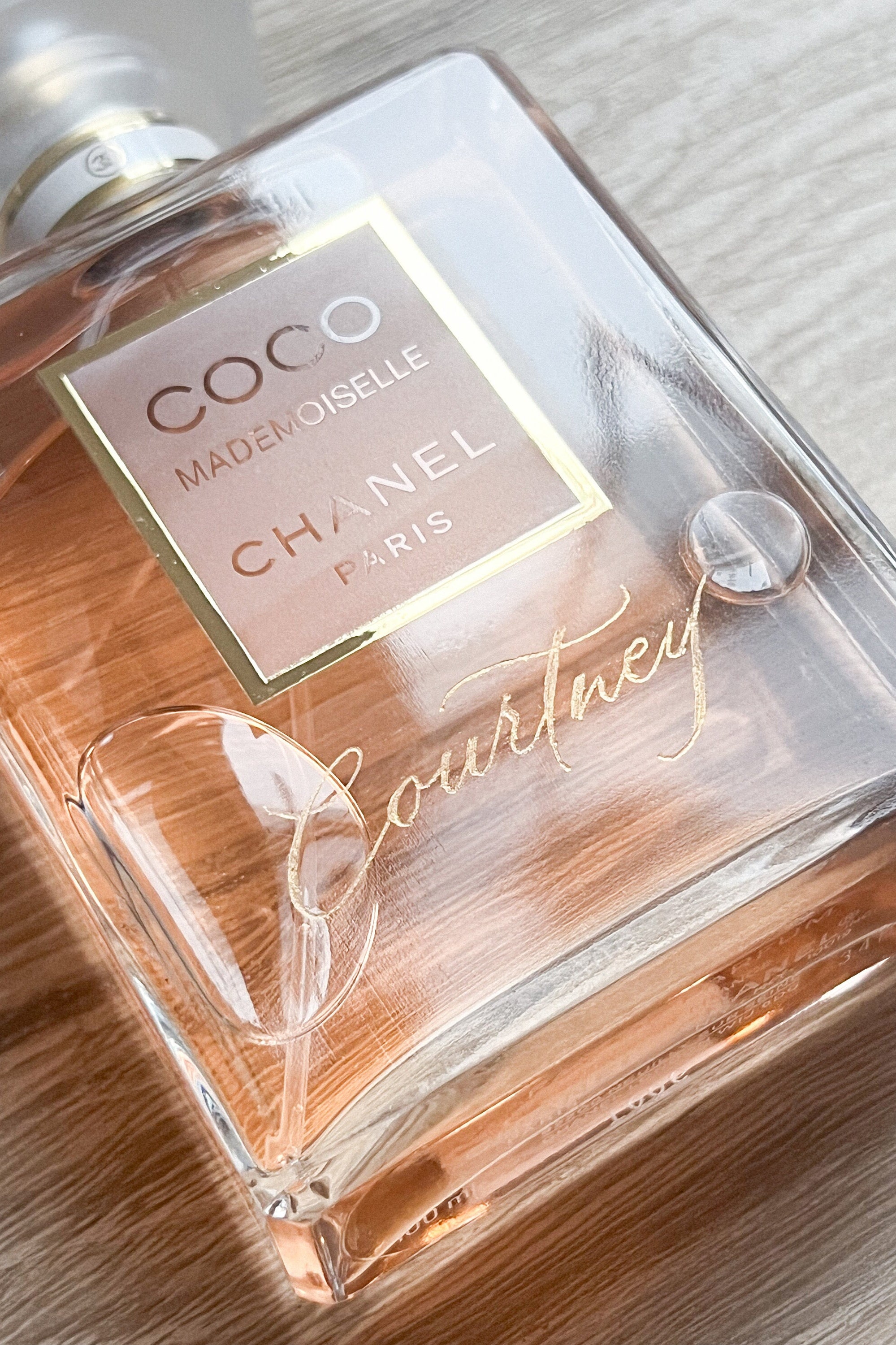 Calligraphy Hand Engraved Perfume Cologne Bottle Calligraphy Engraving ...