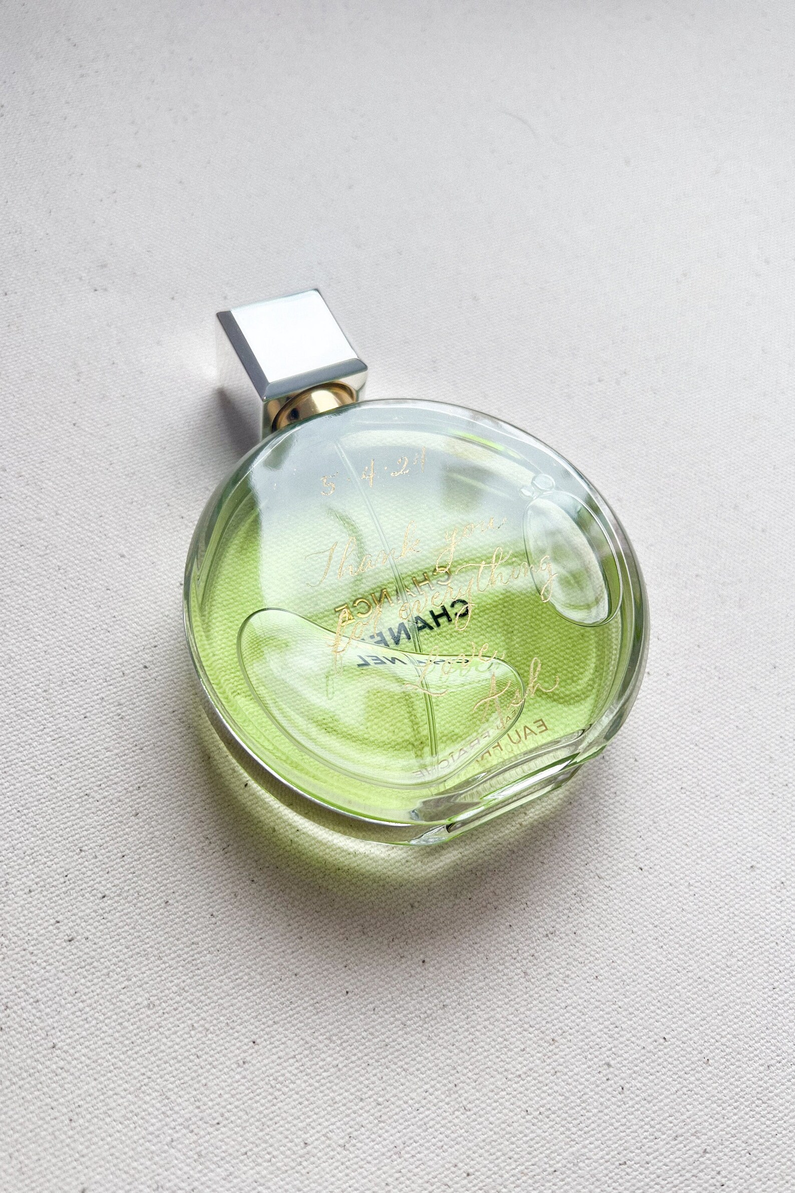 Calligraphy Hand Engraved Perfume Cologne Bottle Calligraphy Engraving ...