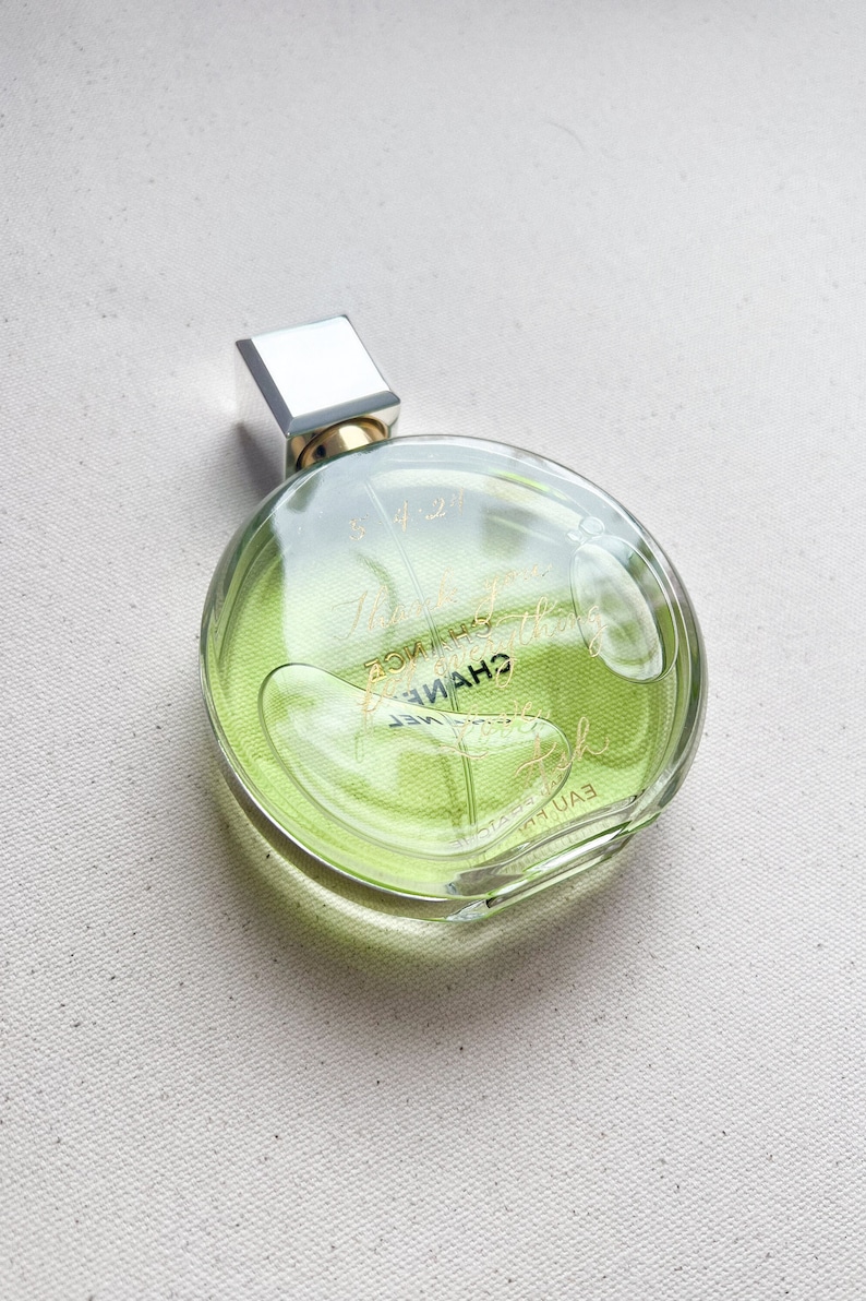 Calligraphy Hand Engraved Perfume Cologne Bottle Calligraphy Engraving ...