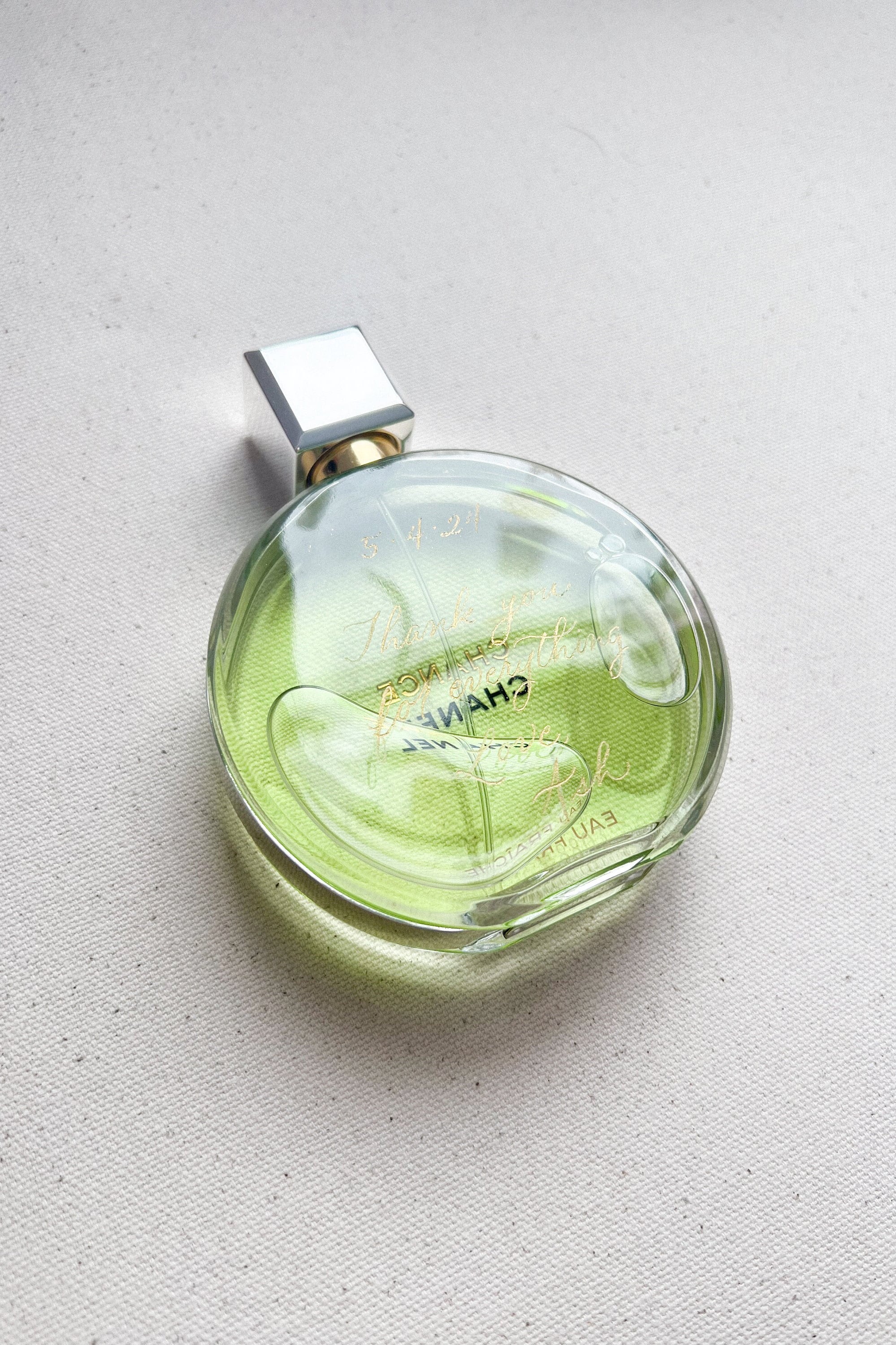 Calligraphy Hand Engraved Perfume Cologne Bottle Calligraphy Engraving ...