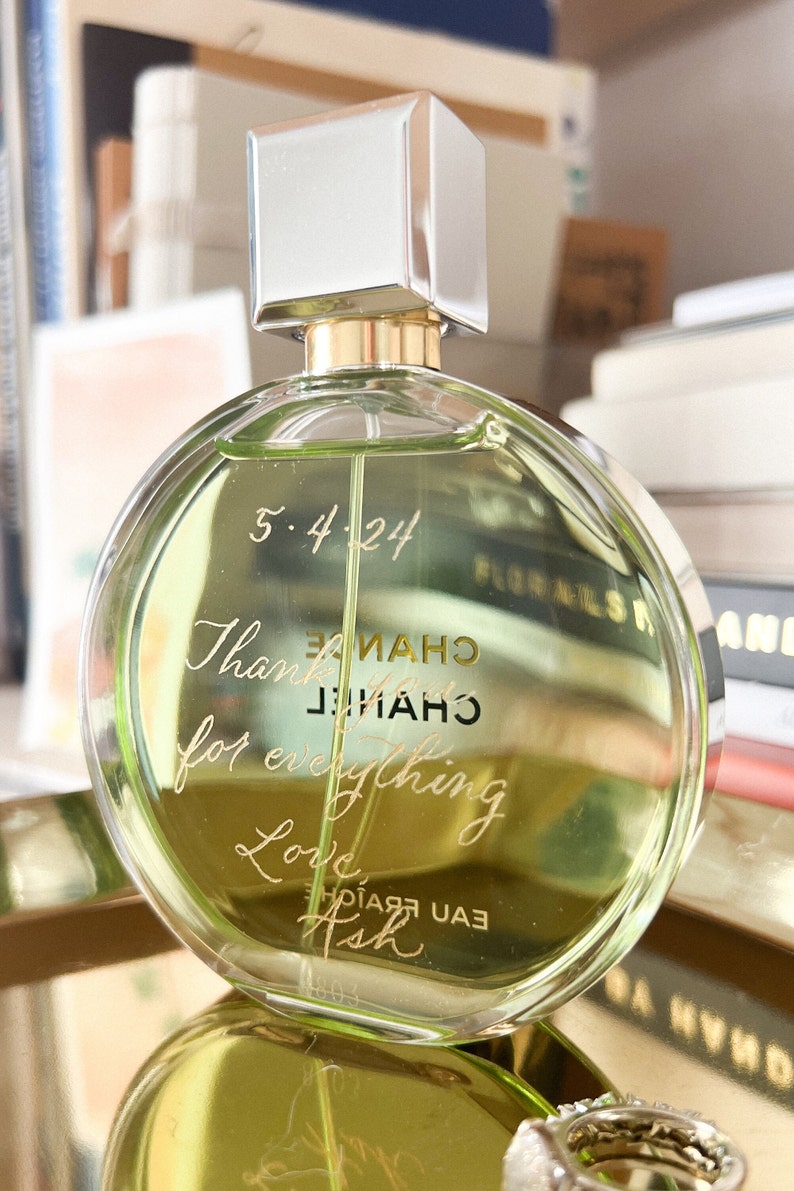 Calligraphy Hand Engraved Perfume Cologne Bottle Calligraphy Engraving ...