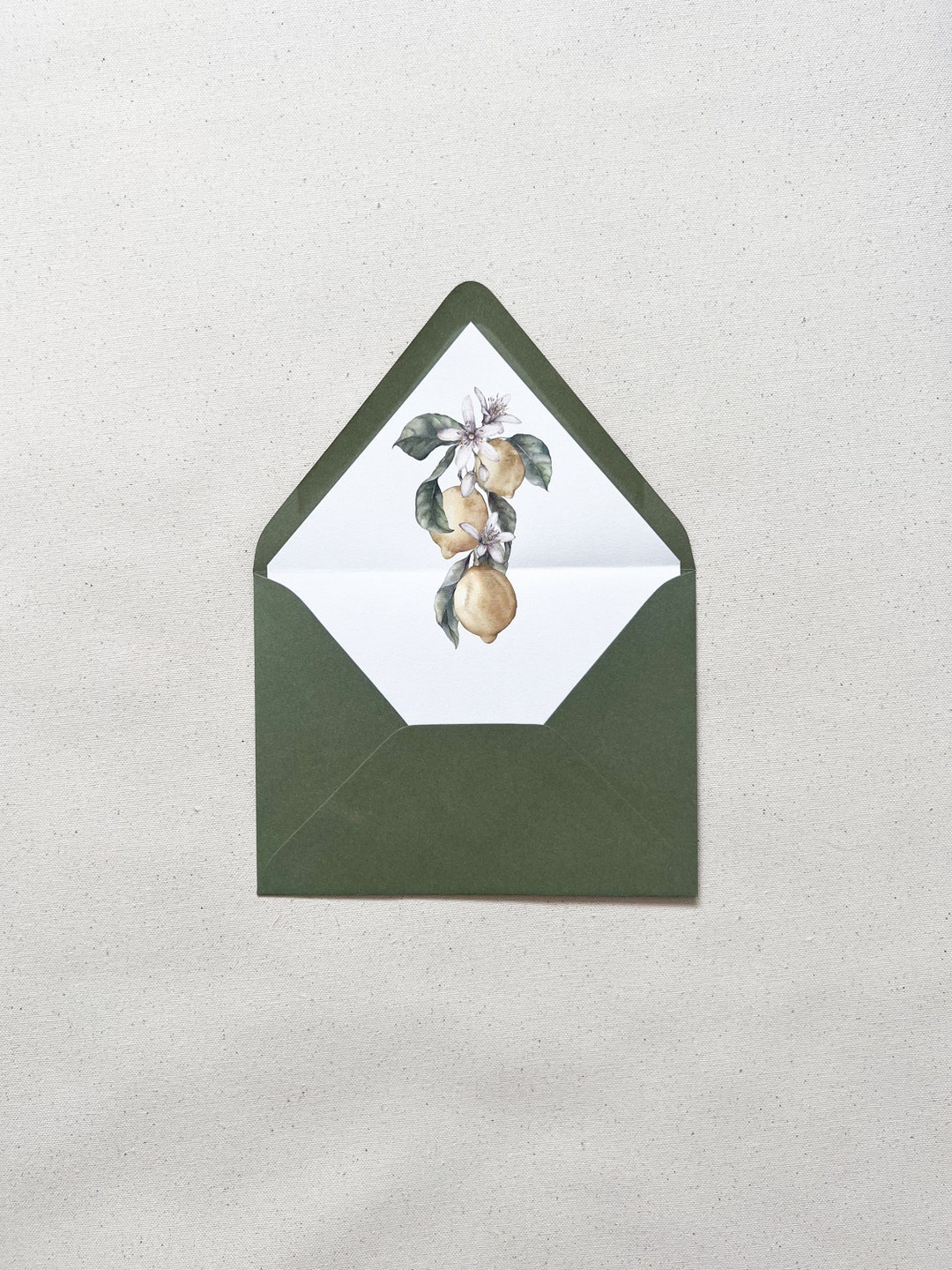 Citrus Envelope Liner | Sage Green Olive Wedding Invitations - Etsy
