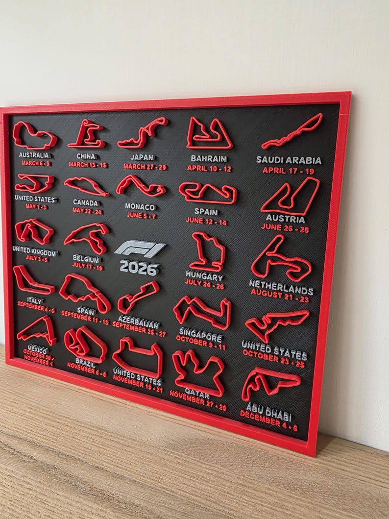 Formula 1 - F1 - 2026 Calendar - Etsy