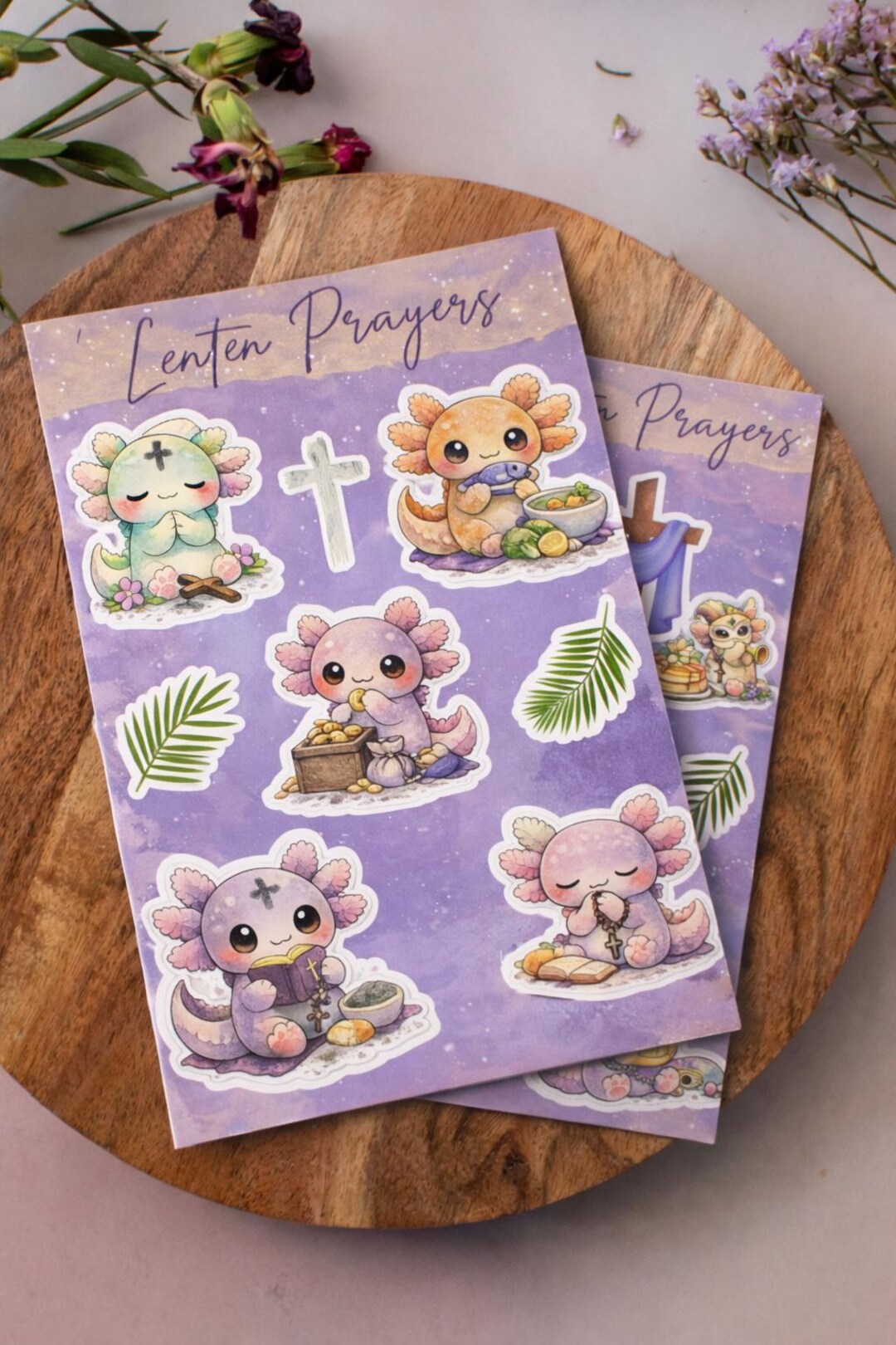 Lent Axolotl Stickers | Ash Wednesday Catholic Stickers | Kawaii ...
