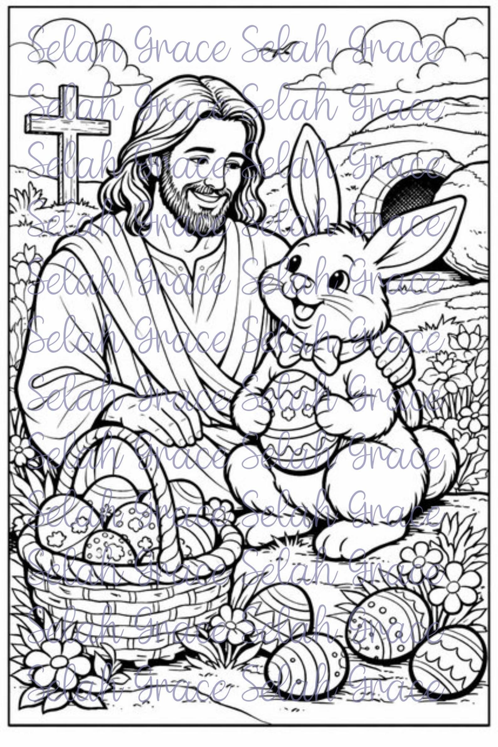 Religious Jesus Easter Coloring Page | Digital Download | Printable - Etsy