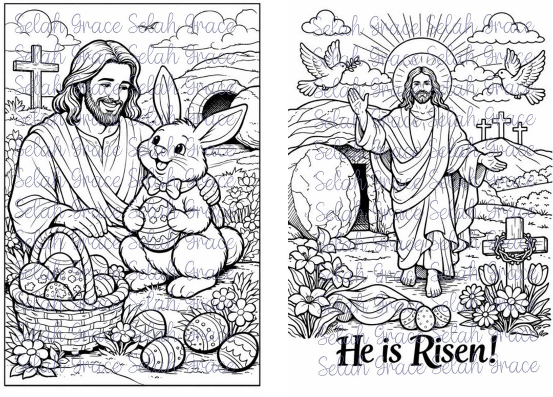 Religious Jesus Easter Coloring Page | Digital Download | Printable - Etsy