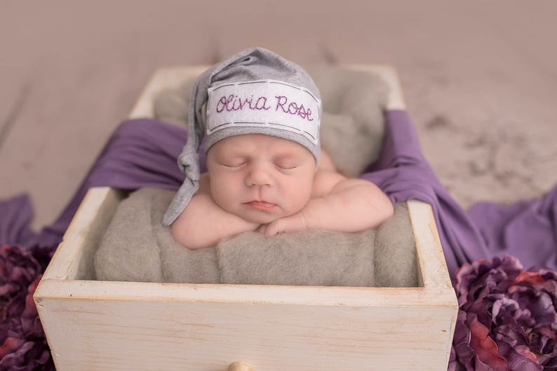 Hello Baby Boy Baby Monogramed Hat Name Hospital Hat | Etsy