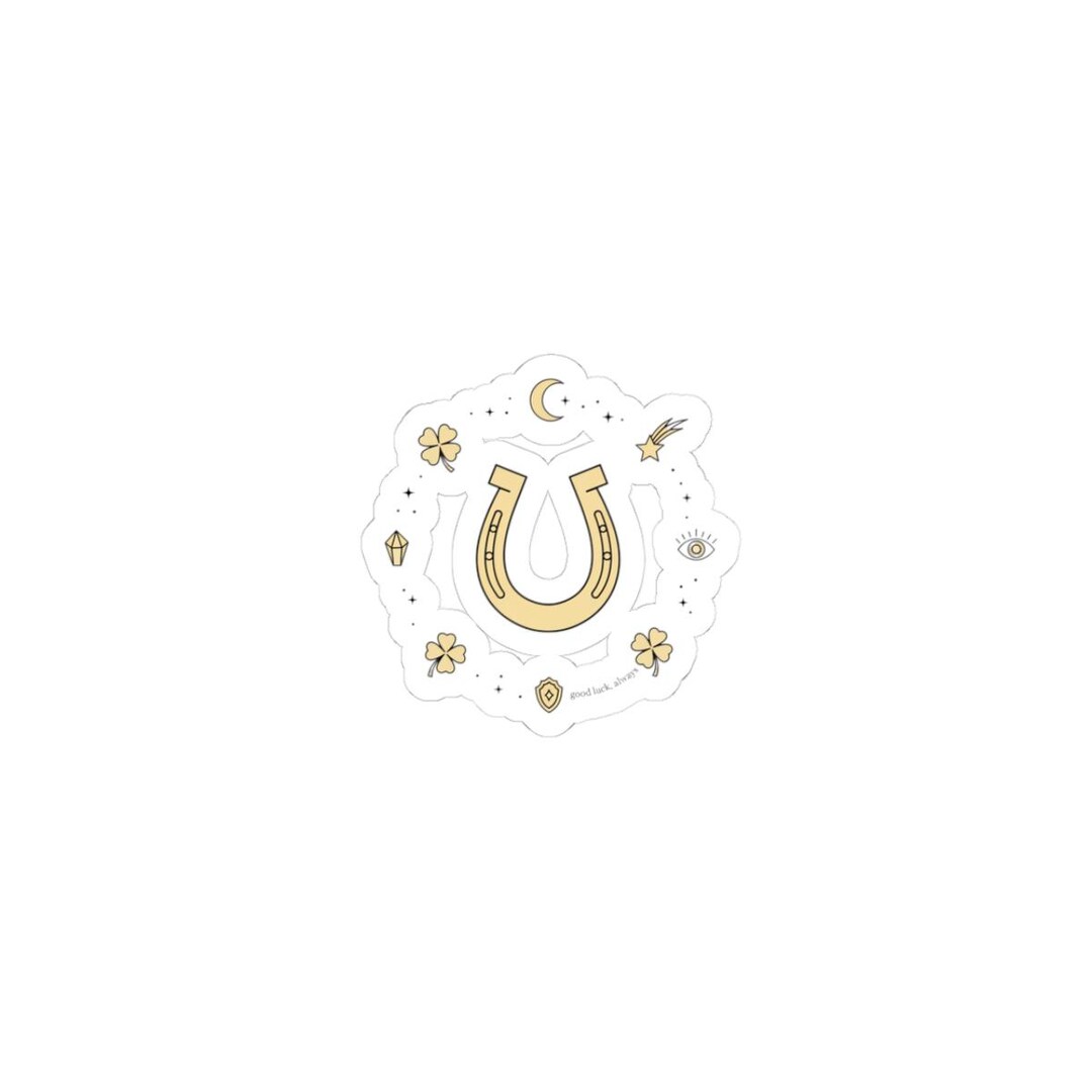 Horseshoe Talisman Sticker | Minimal Good Luck Charm, Subtle Lucky ...