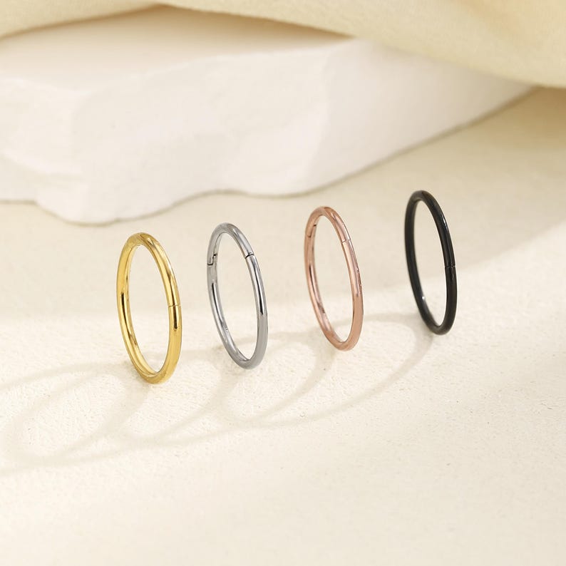 20G/18G/16G Titanium Clicker Hoop Earring, Hinged Segment Ring ...