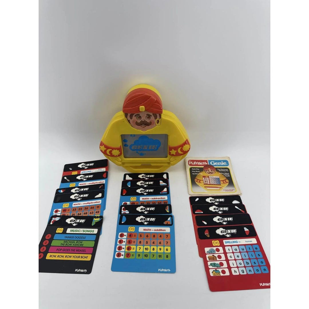 1981 Playskool Genie Electronic Toy Math Music Spelling Cards - Etsy