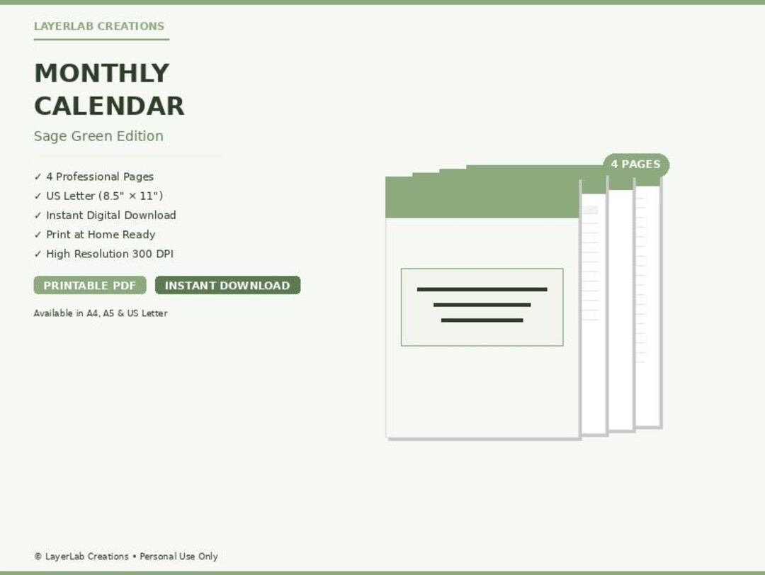 Work Schedule Calendar | Sage Green Monthly Shift Planner | Employee ...