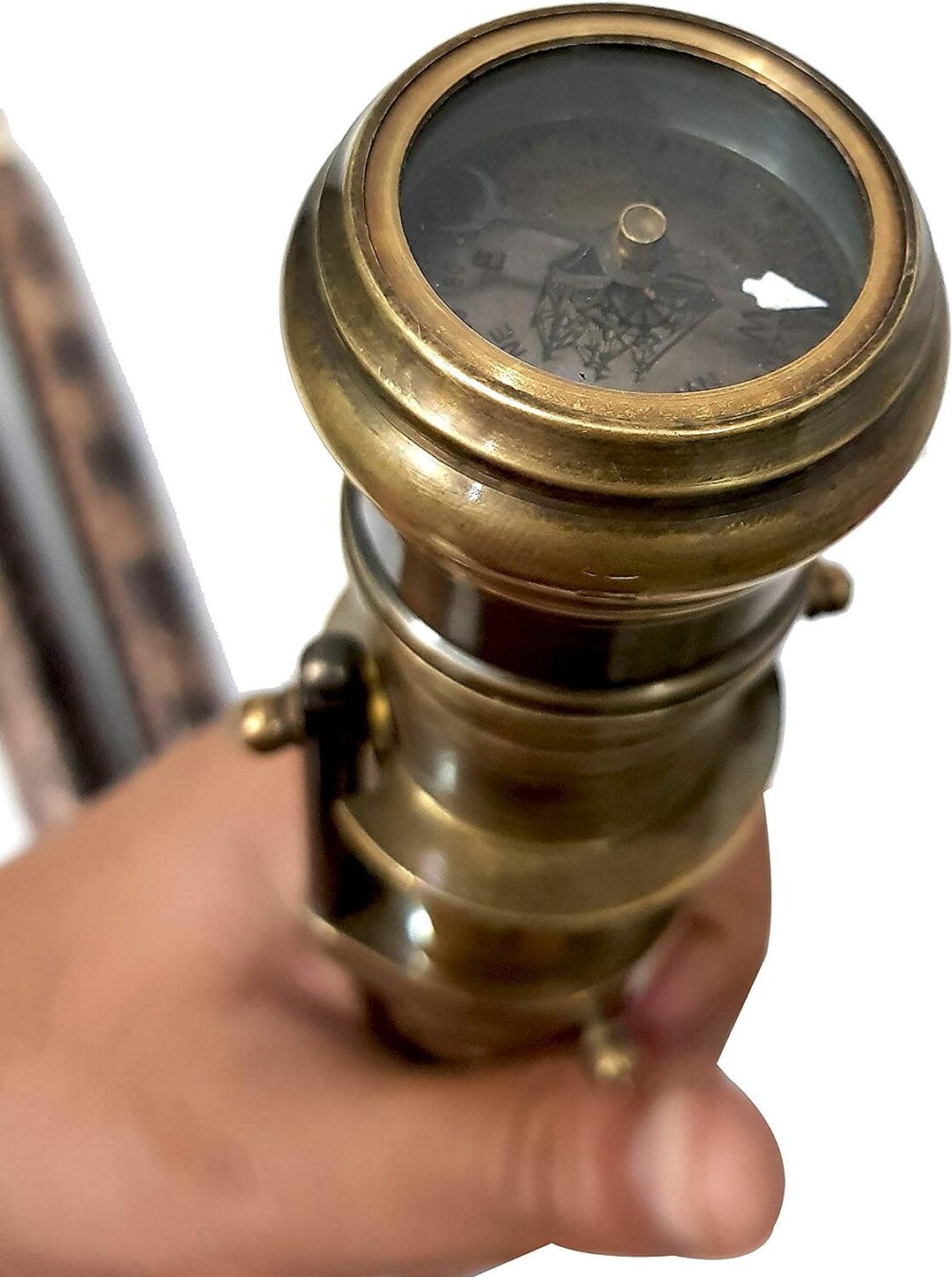 Vintage Brass Nautical Compass Telescope | Handheld Marine Spyglass ...