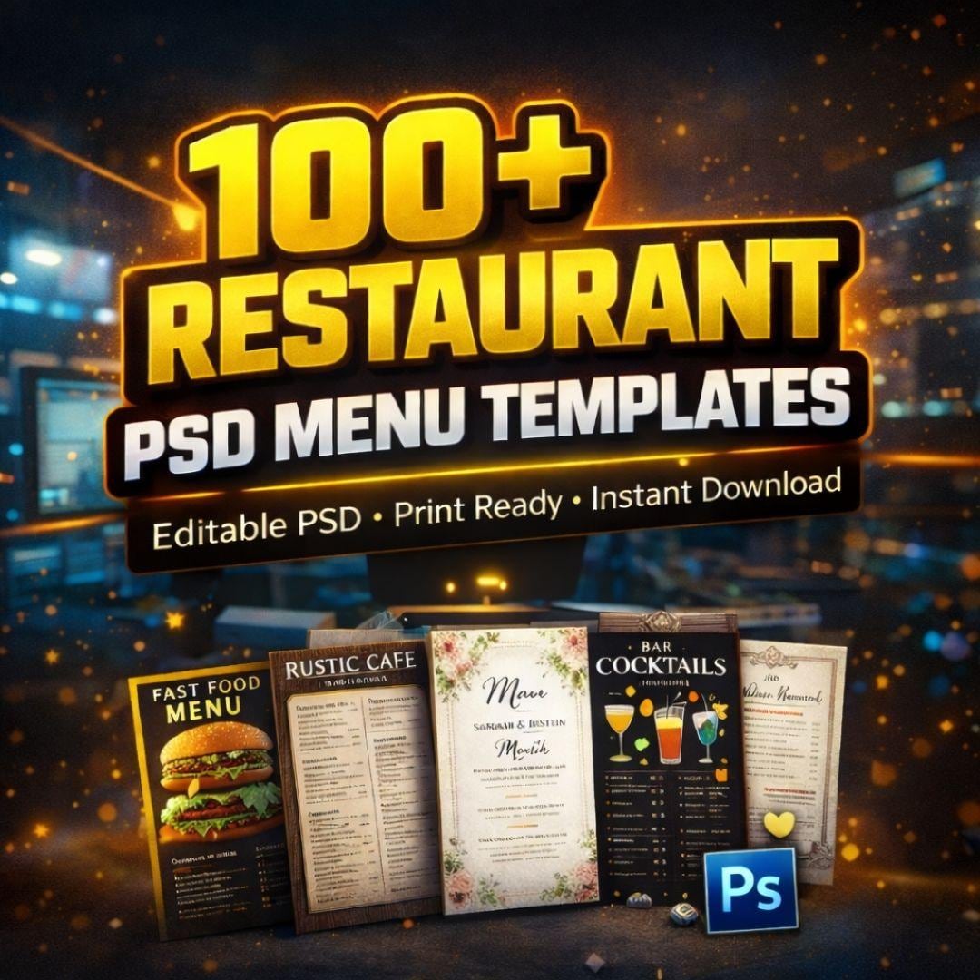 100+ Restaurant Menu Templates | Editable PSD Designs (digital Download ...