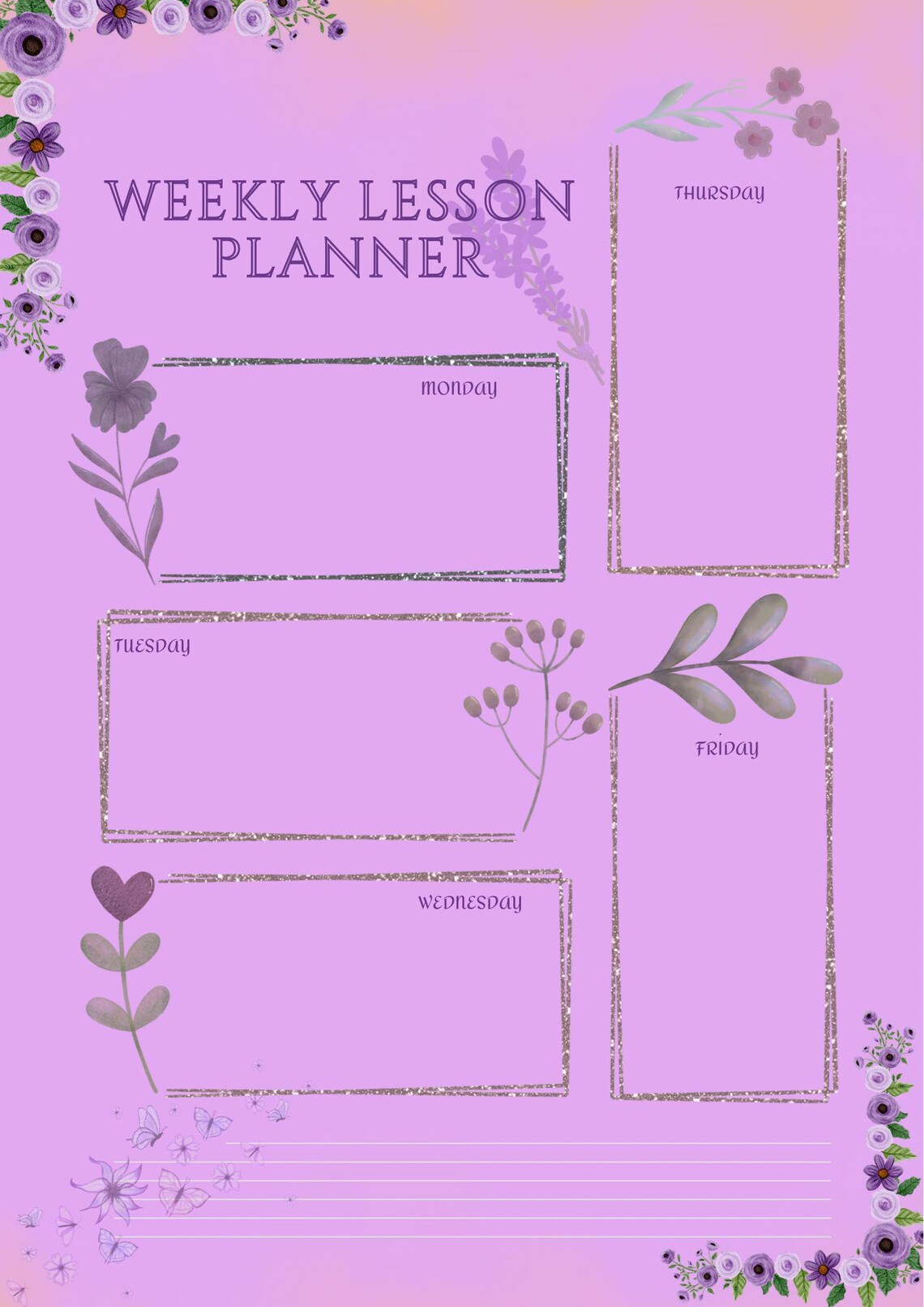 Editable Weekly Lesson Planner | Printable Teacher Template - Etsy Canada