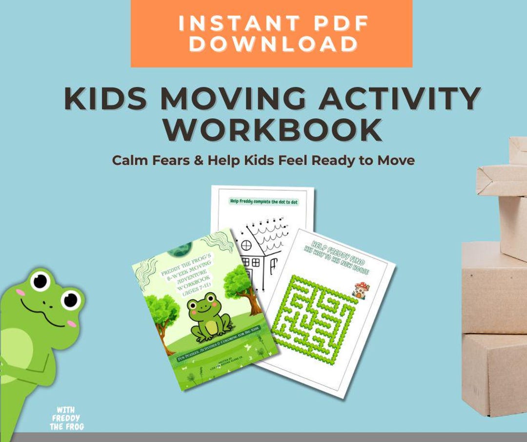 Children's Activity Workbook Printable – Moving With Kids PDF, Ages 7 ...