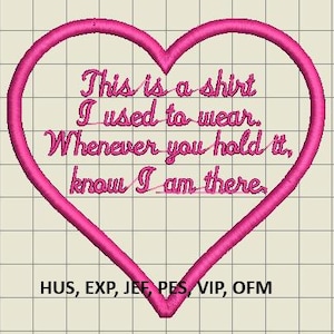 In Memory Embroidery Design – Heart Patch for Memory Bears – Digital ...