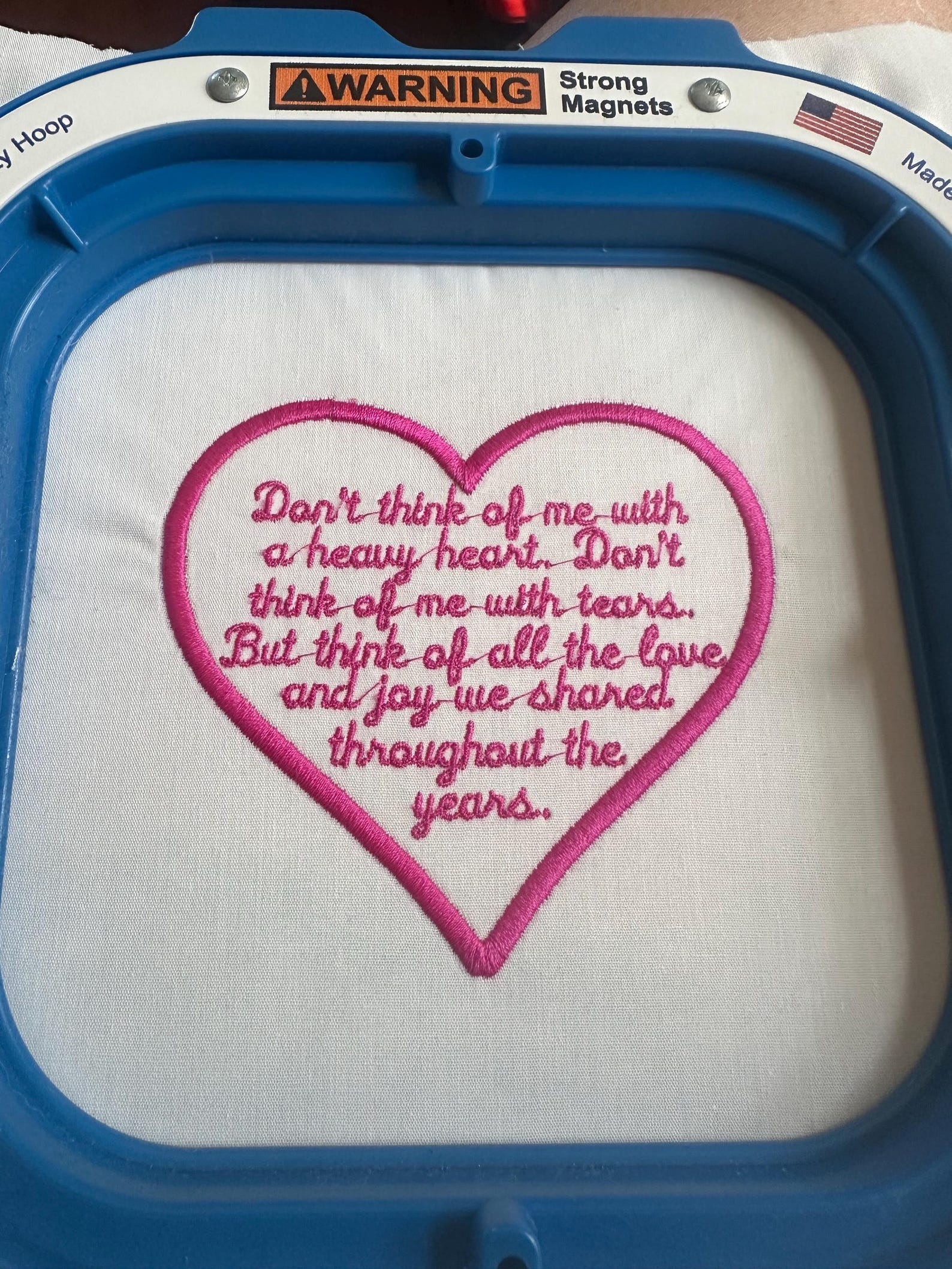 Heart Remembrance Saying Embroidery Design for Memory Bears (digital ...