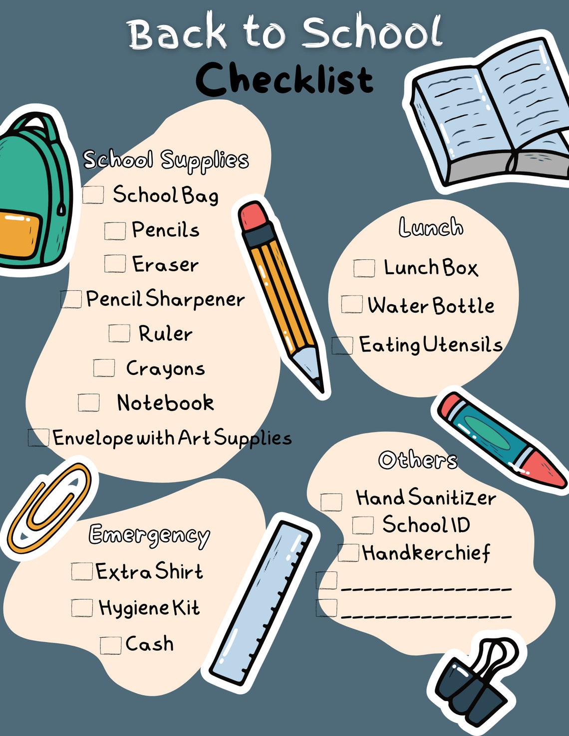 Printable + Editable School Supplies List | Checklist | Supply List ...