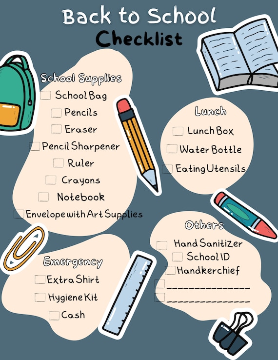 Printable Editable School Supplies List Checklist Supply - Etsy