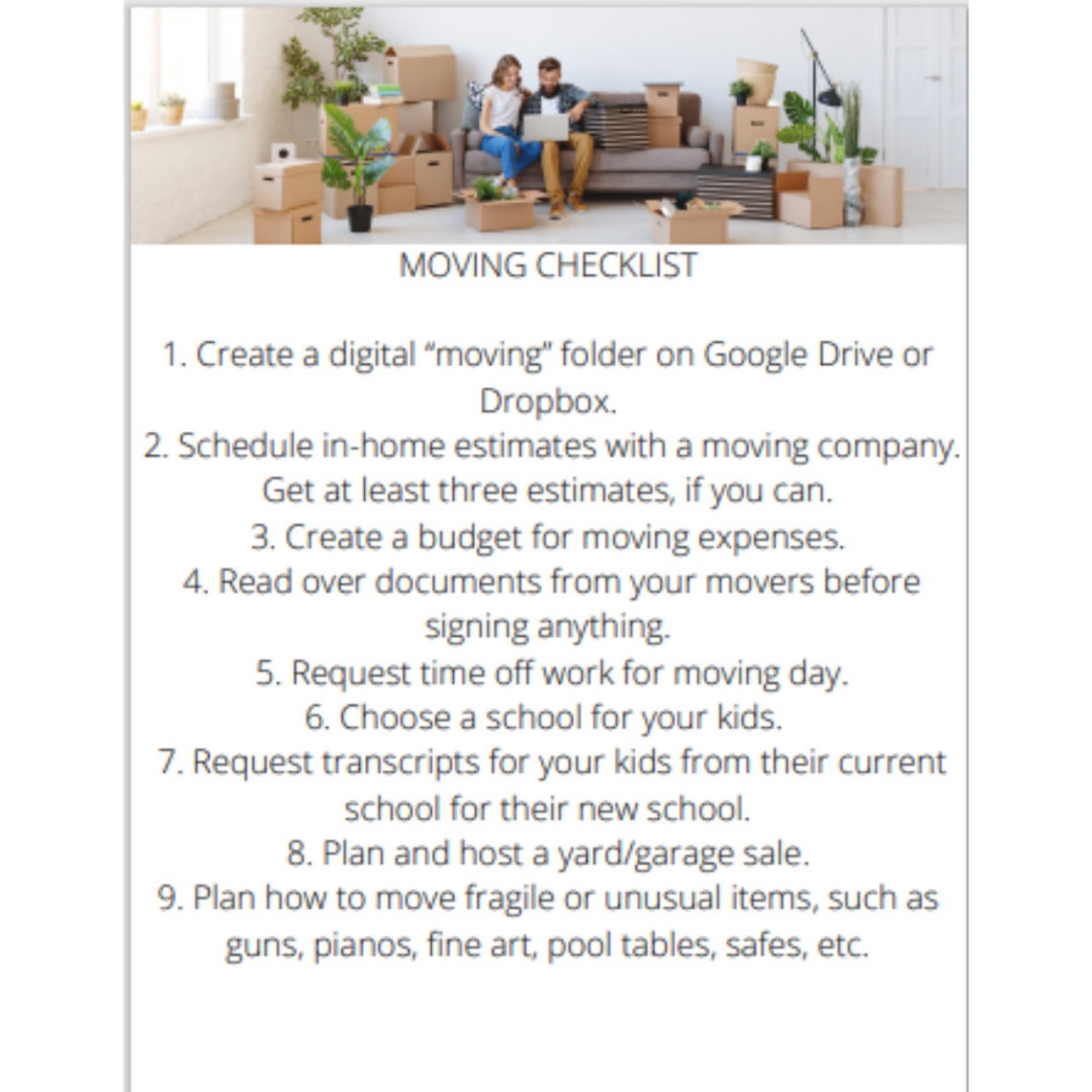 Moving Planner, EDITABLE Moving Checklist, Moving Schedule, Packing ...