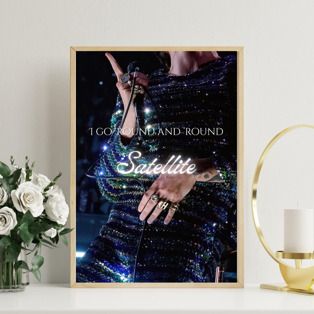 Harry Styles Satellite Poster | Pop Music Wall Art | Bedroom Decor ...