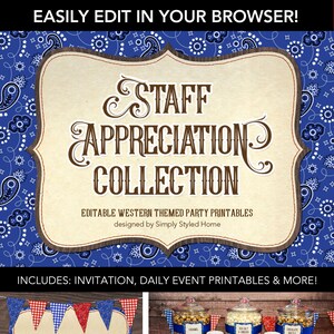 SPECIAL OFFER Editable Western STAFF Appreciation Collection - Etsy