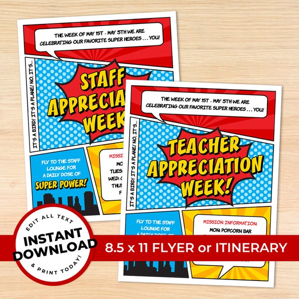 Employee Appreciation Week Flyer - Etsy