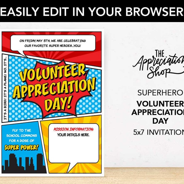 Superhero Volunteer Appreciation - Etsy