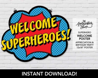 Welcome Superheroes - Etsy