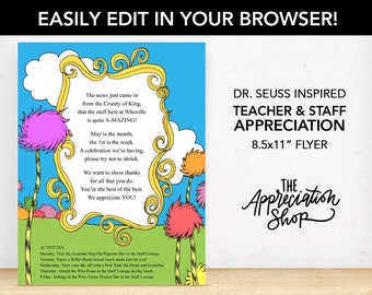 Dr Seuss Week Flyer - Etsy